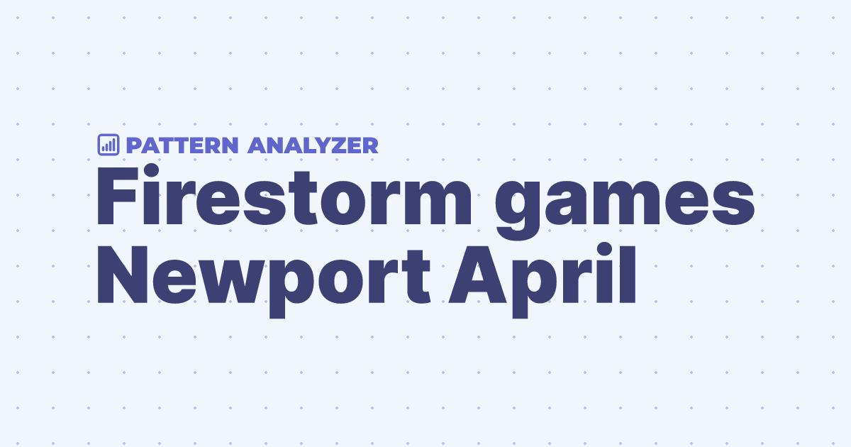 Firestorm games Newport April | Pattern Analyzer